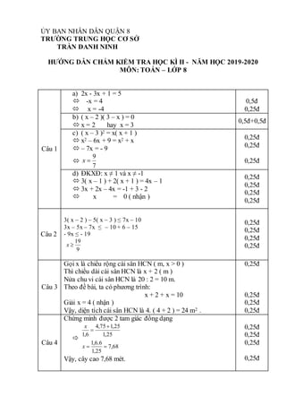 Đề Thi HK2 Toán 8 - THCS Trần Danh Ninh | DOCX