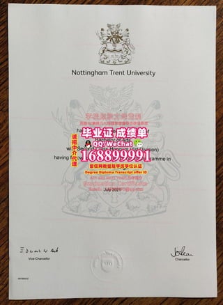 (原版定制)NTU毕业证学位证诺丁汉特伦特大学文凭成绩单 | PDF