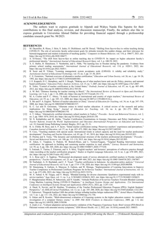 Adaptation and evaluation of psychometric properties of HELAM using the ...