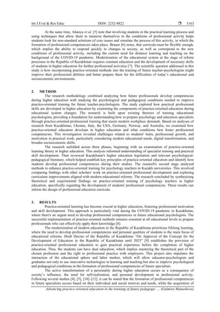 Advancing practice-oriented education in the training of future ...