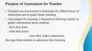 Purpose of Assessment | PPTX