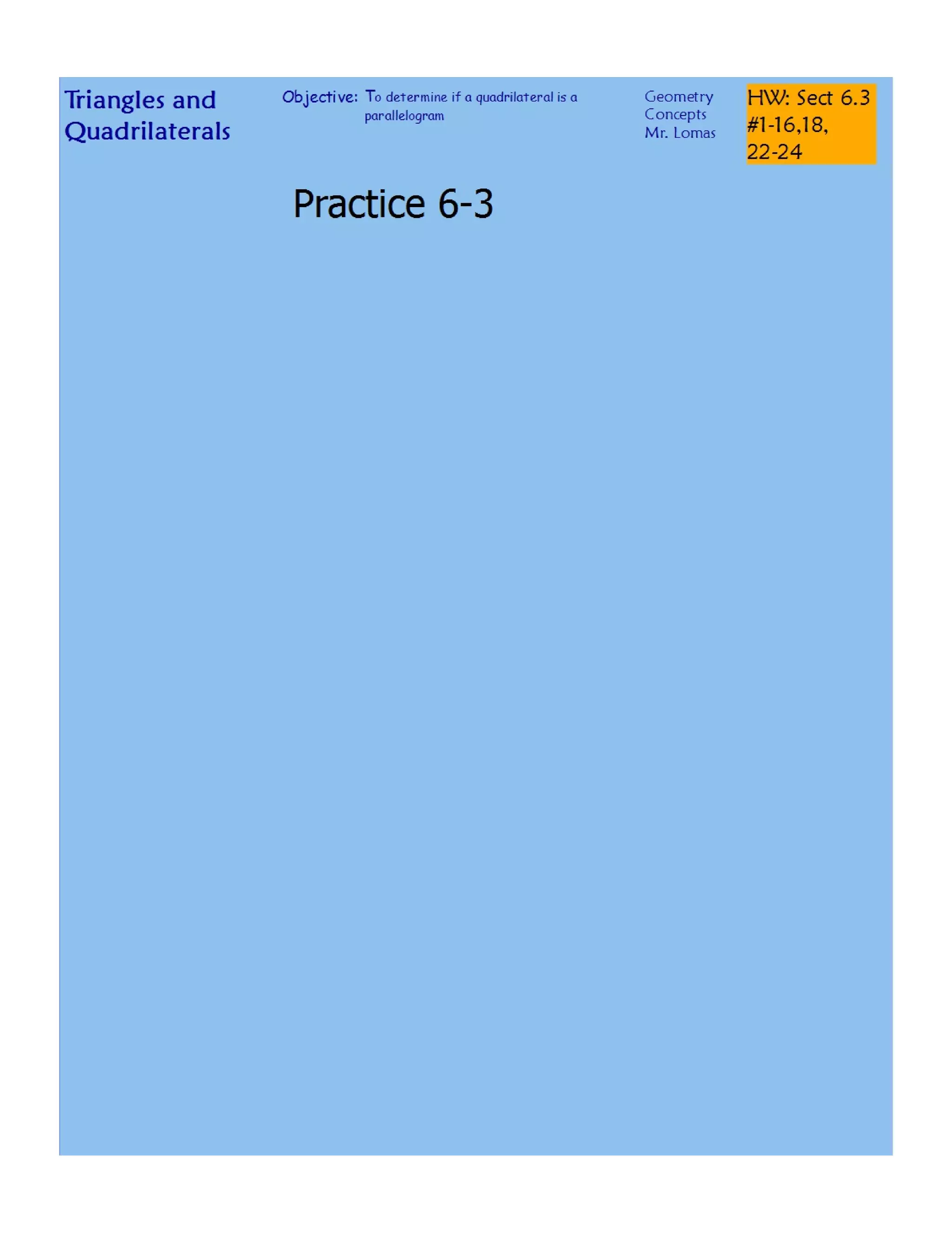 6-3 Proving Quadrilaterals to be Parallelograms Concepts.pdf