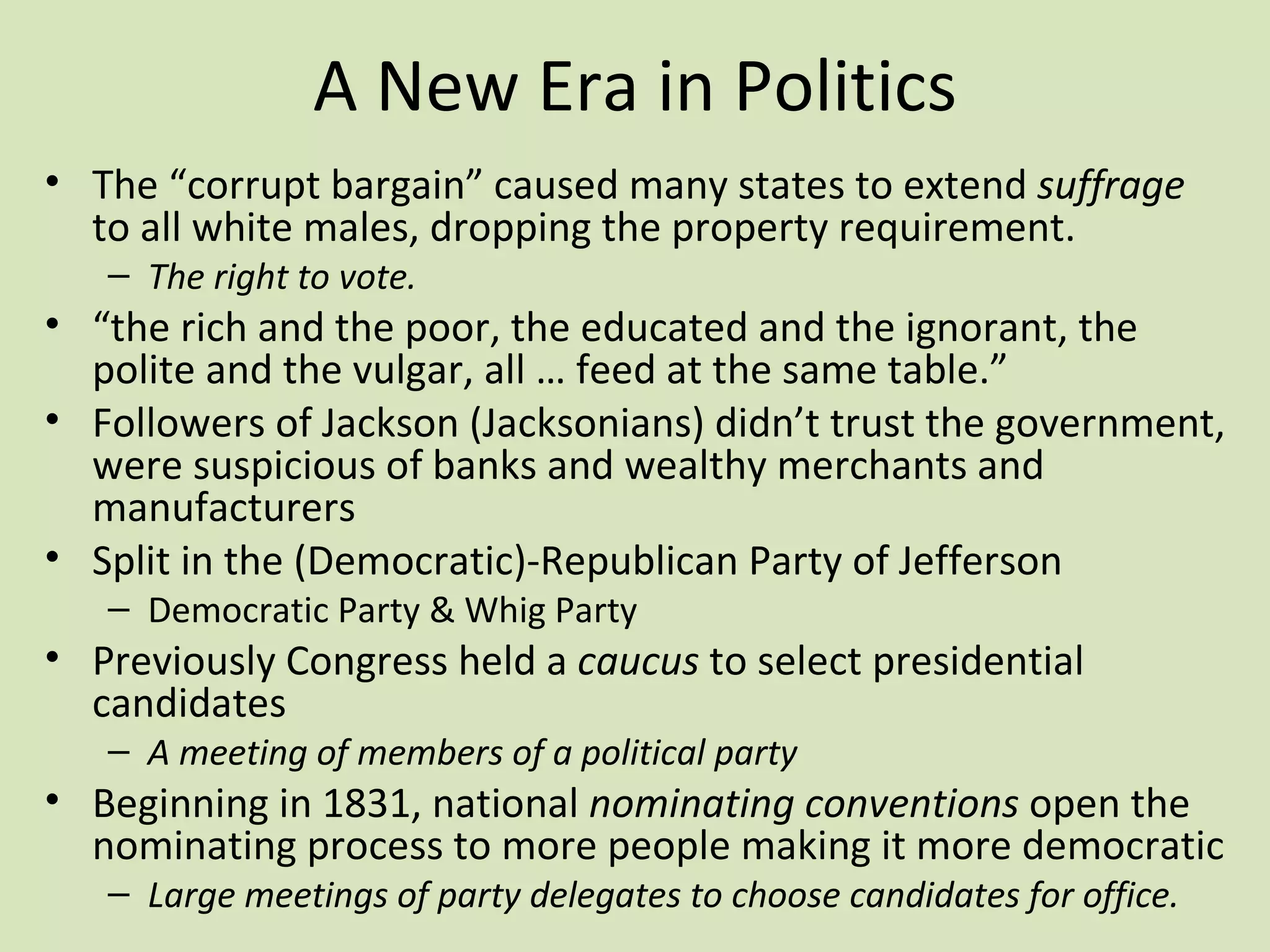 6.3 The Age Of Jackson | PPT