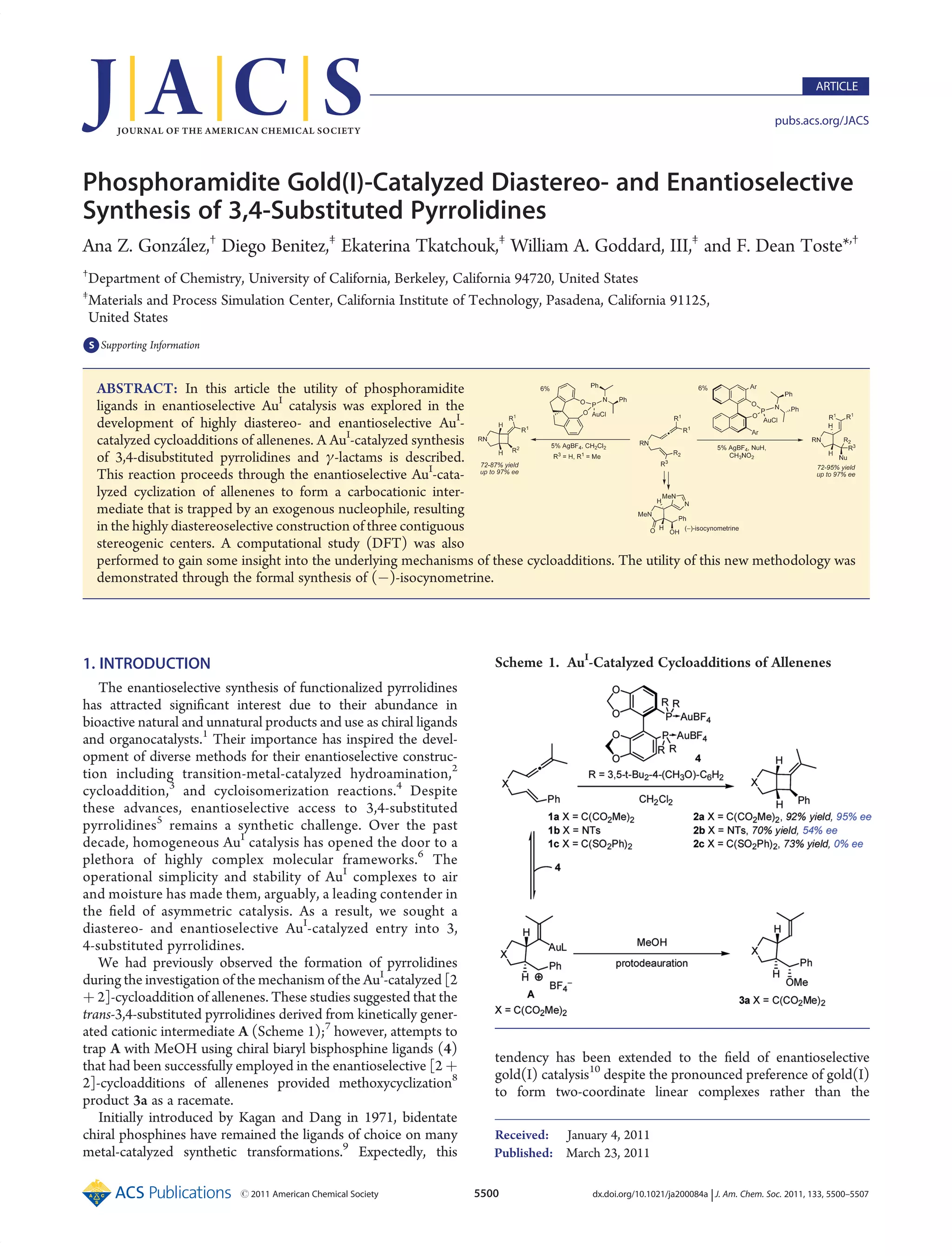 Gonzalez et al., JACS 2011, 133, 5500-5507 | PDF