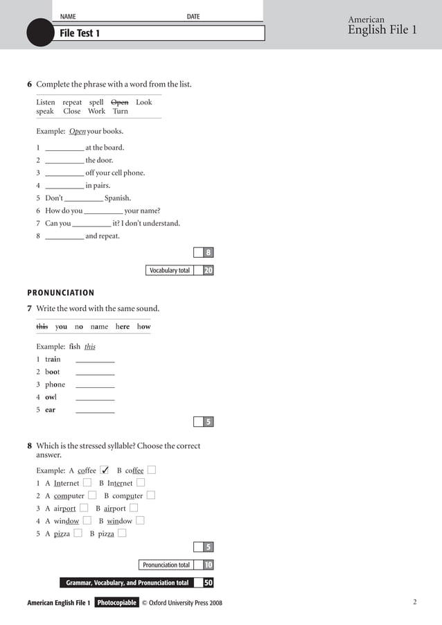 american english-file-test-1 | PDF | Internet | Computing