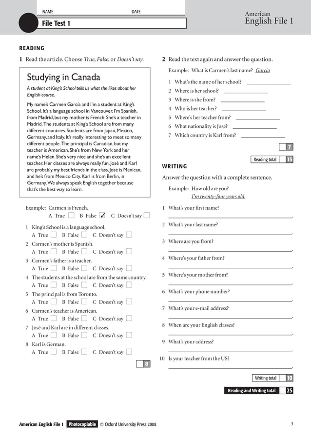 american english-file-test-1 | PDF | Internet | Computing