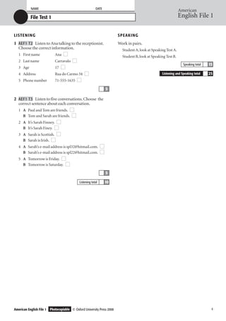 american english-file-test-1 | PDF