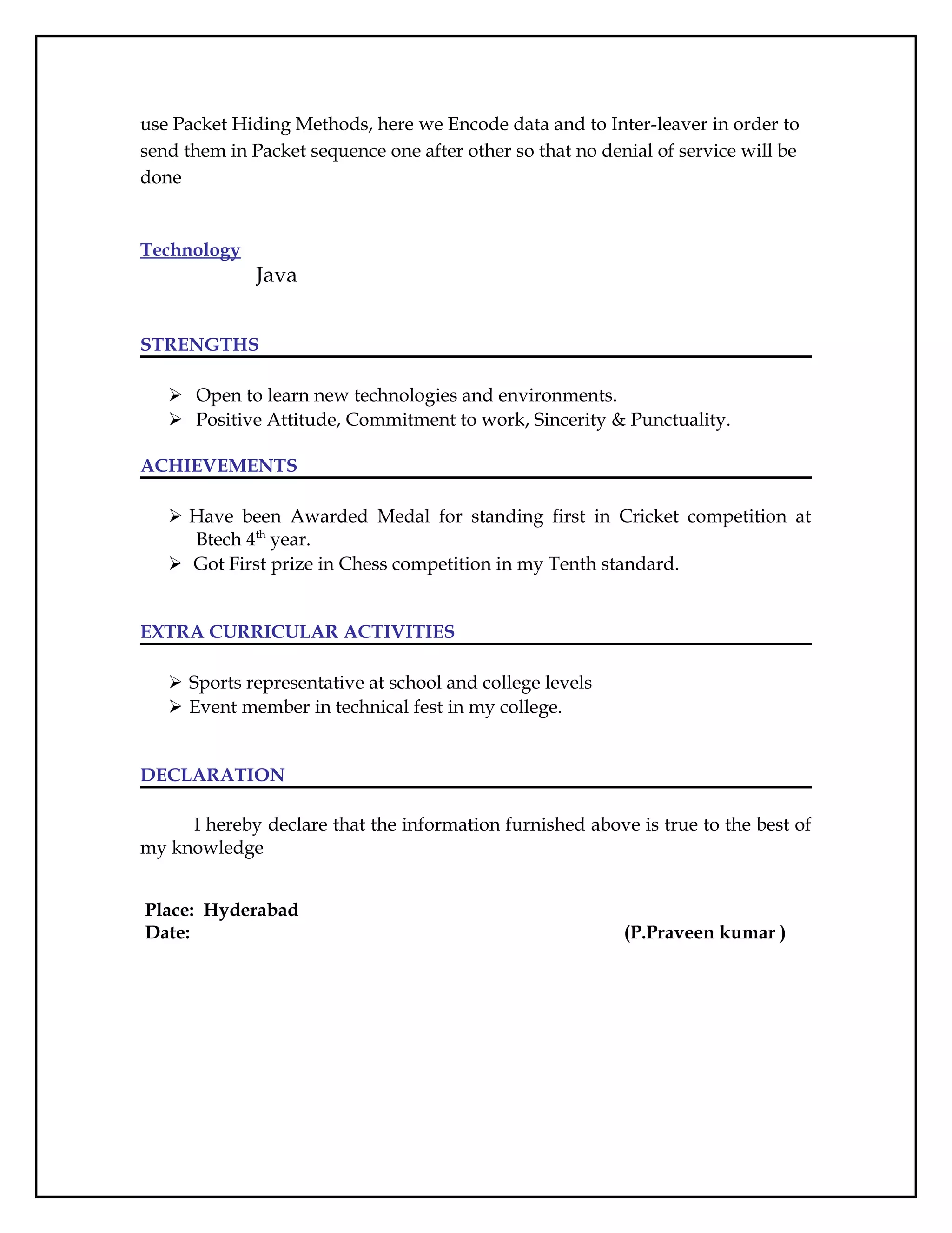 Praveen Resume(1) | DOC