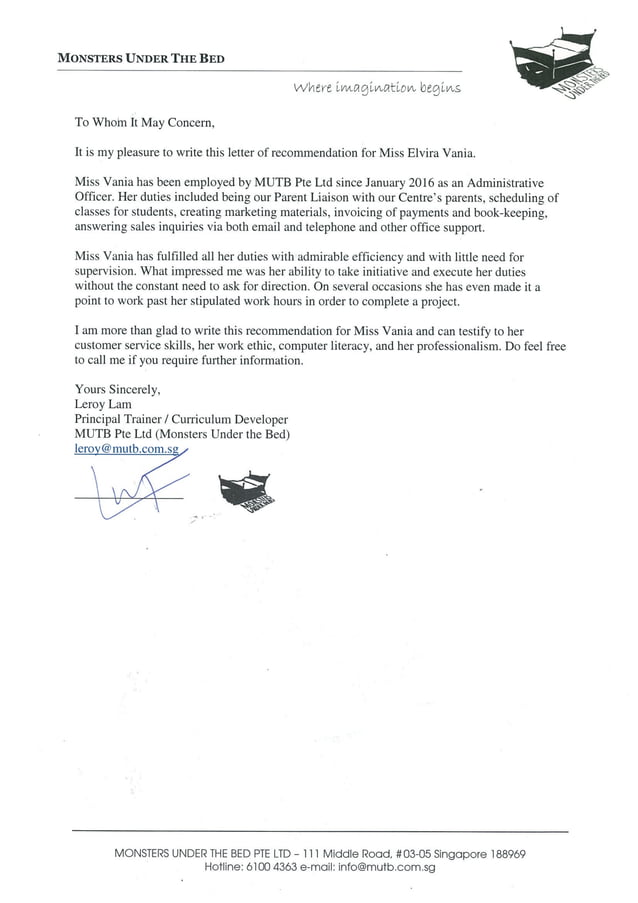 Recommendation Letter - MUTB | PDF