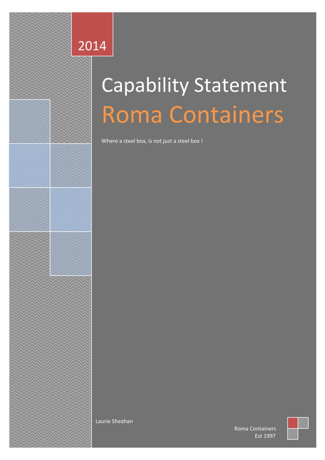 AA01 Capability Profile Roma Containers - Copy | PDF