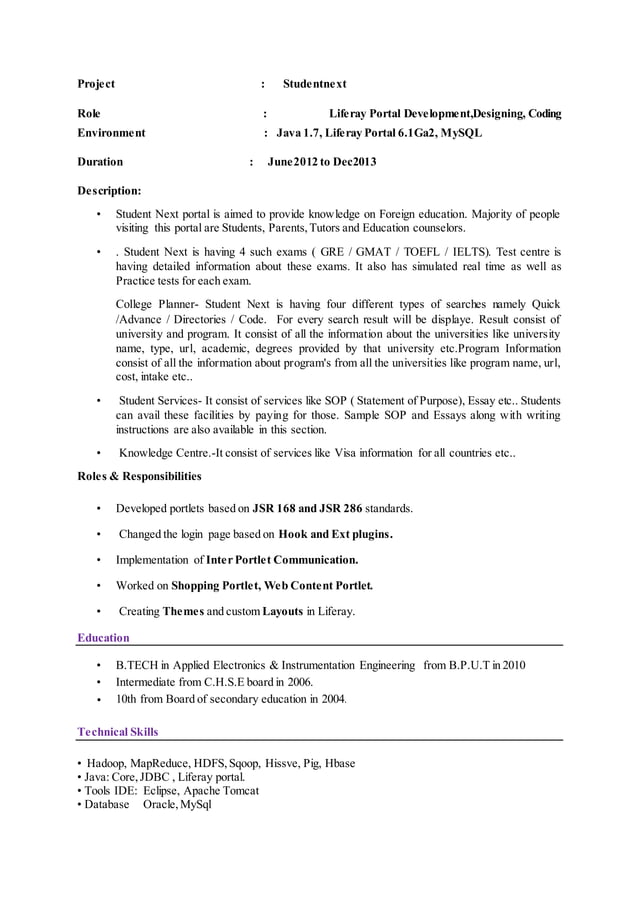 Sasmita bigdata resume | DOCX | Cloud Computing | Internet