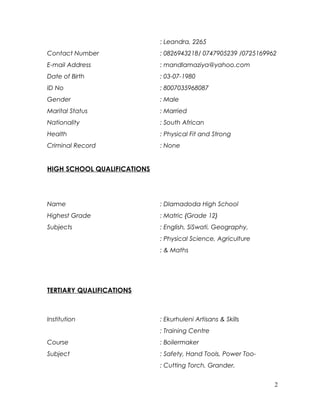CV MAZIYA 2014 | DOC