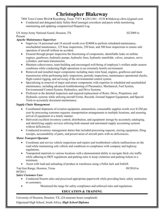 Blakeway resume 1 | DOC