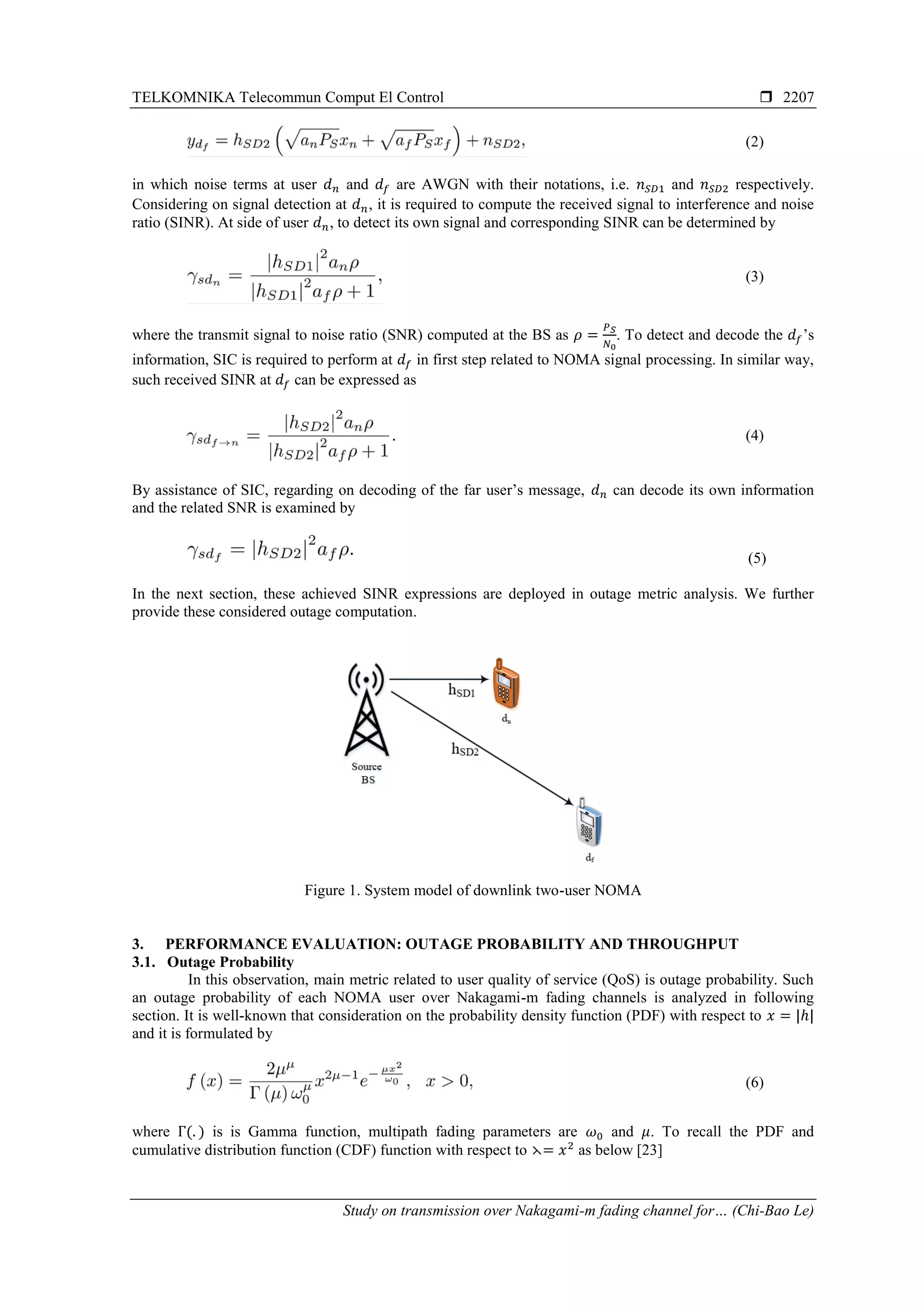 Study on transmission over Nakagami-m fading channel for multiple ...