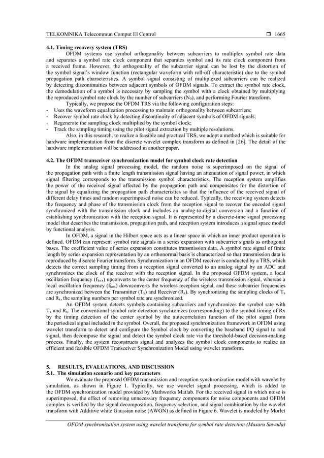Ofdm Synchronization System Using Wavelet Transform For Symbol Rate Detection Pdf