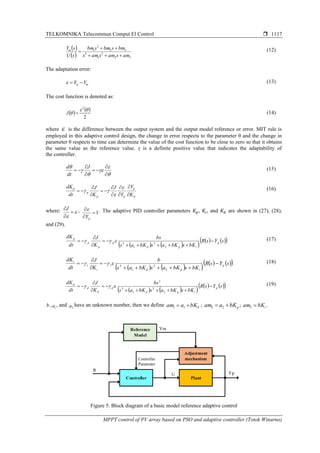 MPPT control of PV array based on PSO and adaptive controller | PDF