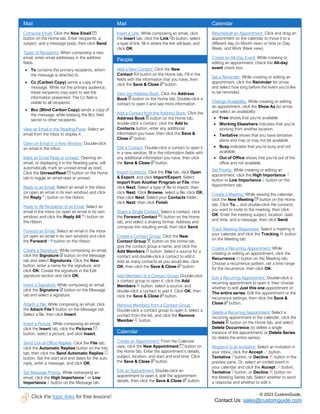 MS MS Outlook 2021-Basic Quick reference | PDF