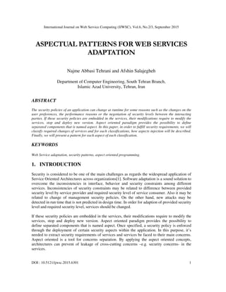 ASPECTUAL PATTERNS FOR WEB SERVICES ADAPTATION | PDF