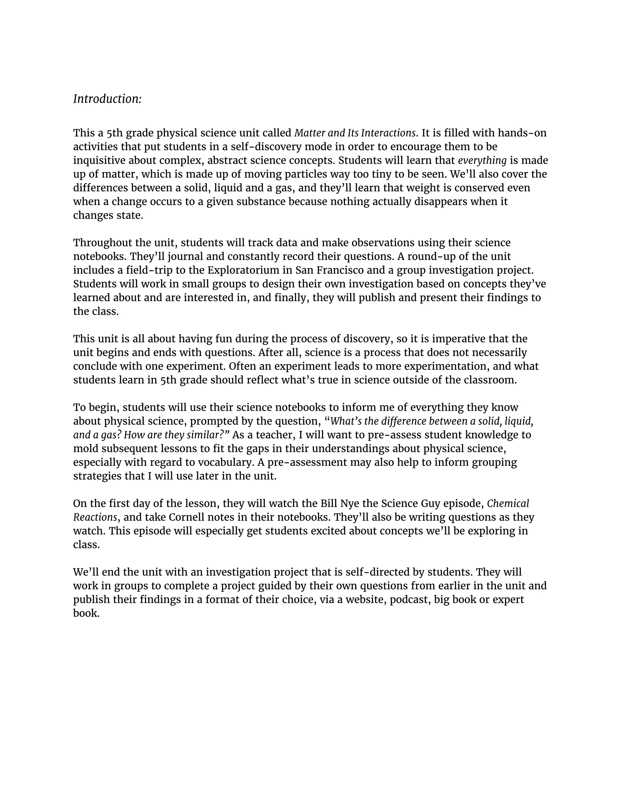 5th_Grade_Science_Unit | PDF