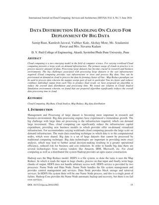 Data Distribution Handling on Cloud for Deployment of Big Data | PDF ...