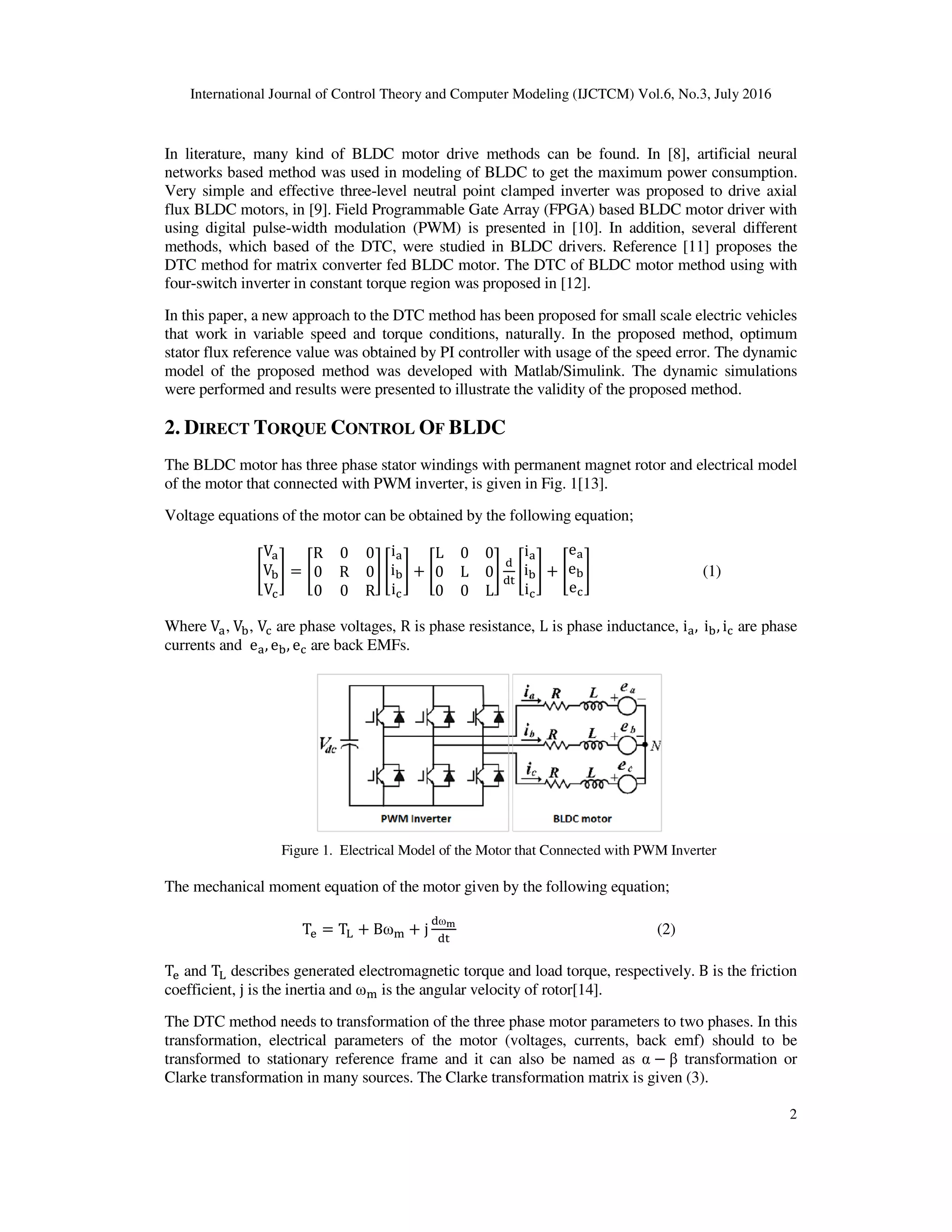 MODIFIED DIRECT TORQUE CONTROL FOR BLDC MOTOR DRIVES | PDF