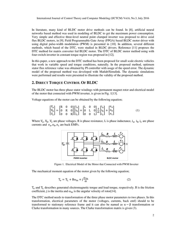 MODIFIED DIRECT TORQUE CONTROL FOR BLDC MOTOR DRIVES | PDF