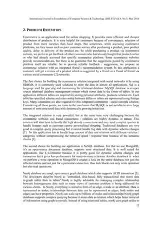 A NOVEL APPROACH FOR PERFORMANCE ENHANCEMENT OF E-COMMERCE SOLUTIONS BY FRIENDS RECOMMENDATION ...