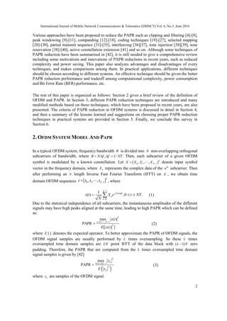 AN OVERVIEW OF PEAK-TO-AVERAGE POWER RATIO REDUCTION TECHNIQUES FOR ...
