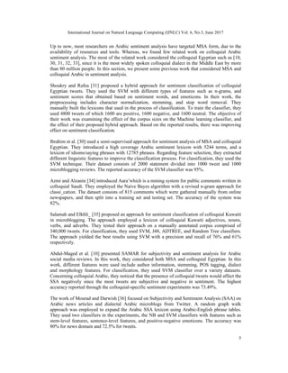 USING OBJECTIVE WORDS IN THE REVIEWS TO IMPROVE THE COLLOQUIAL ARABIC SENTIMENT ANALYSIS | PDF