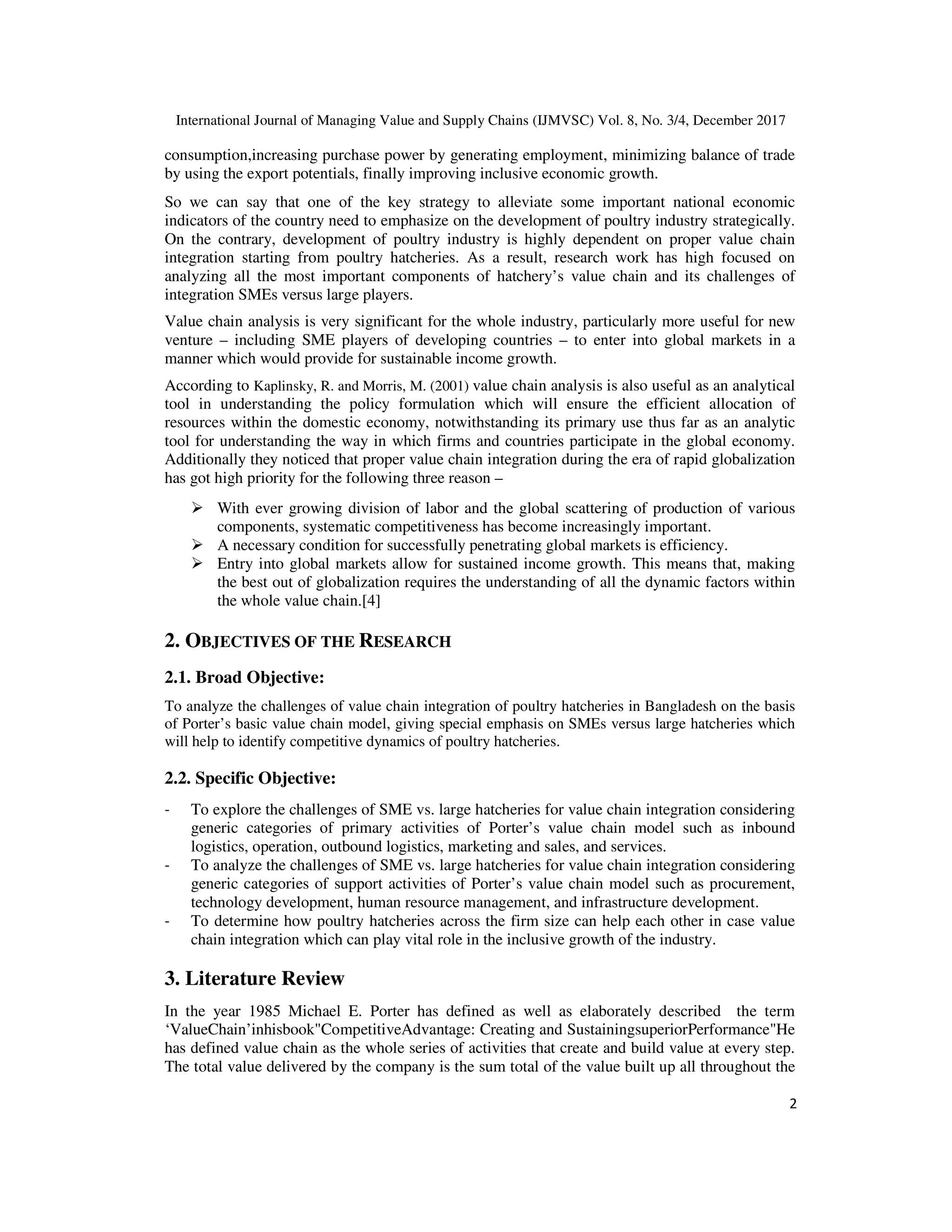 VALUE CHAIN OF POULTRY HATCHERIES IN BANGLADESH: A COMPARATIVE STUDY OF ...