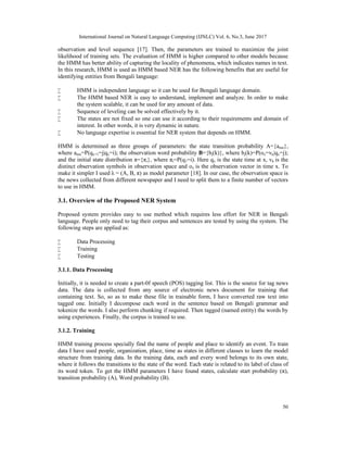 NAMED ENTITY RECOGNITION FROM BENGALI NEWSPAPER DATA | PDF