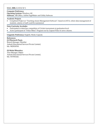 Ronak Adeshara Resume | PDF