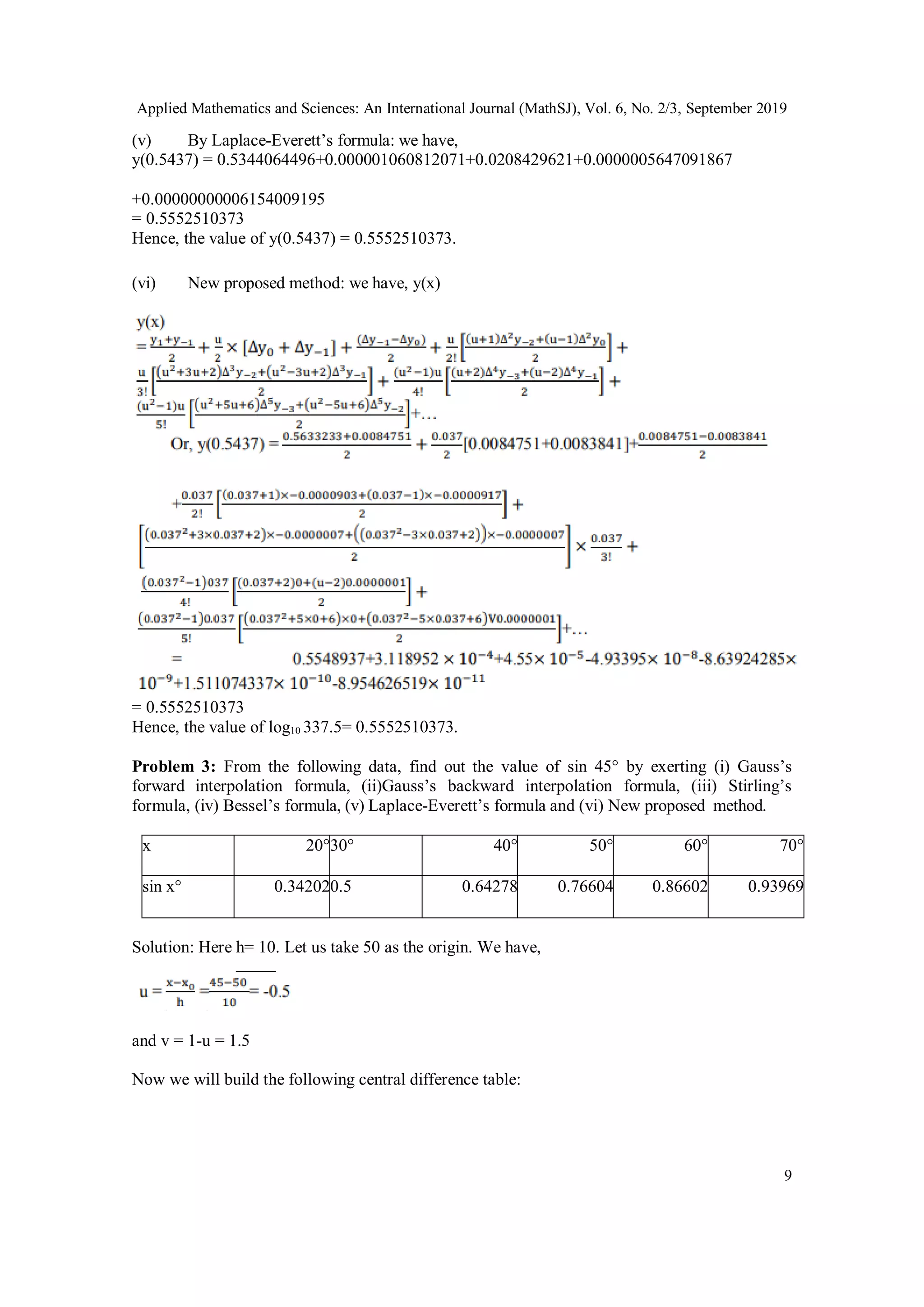 A NEW METHOD OF CENTRAL DIFFERENCE INTERPOLATION | PDF