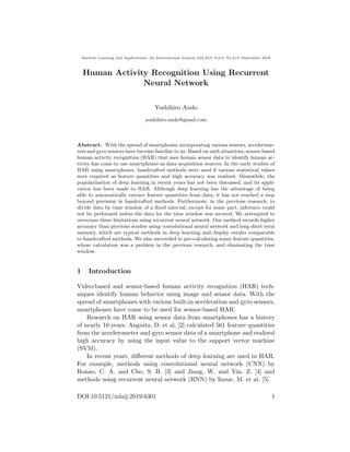Human Activity Recognition Using Recurrent Neural Network | PDF