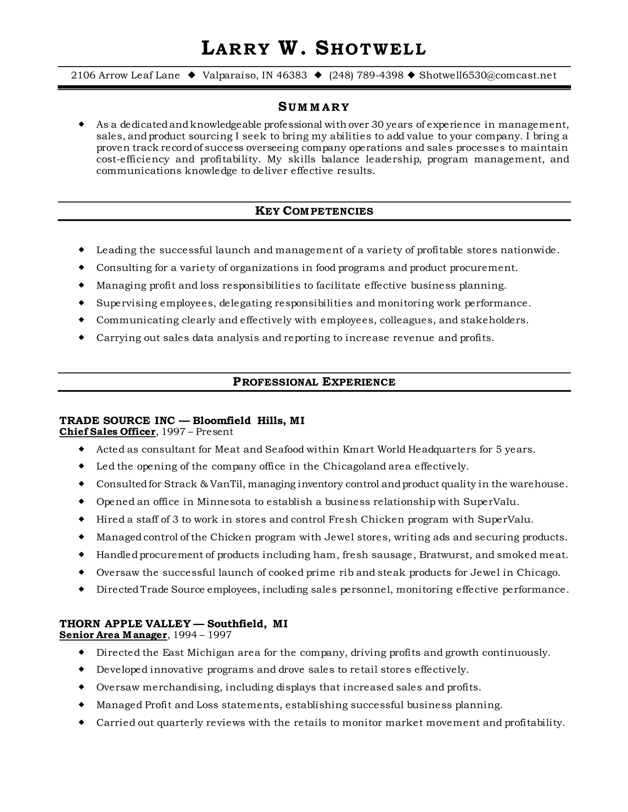 Larry Shotwell Resume 5-15 | PDF