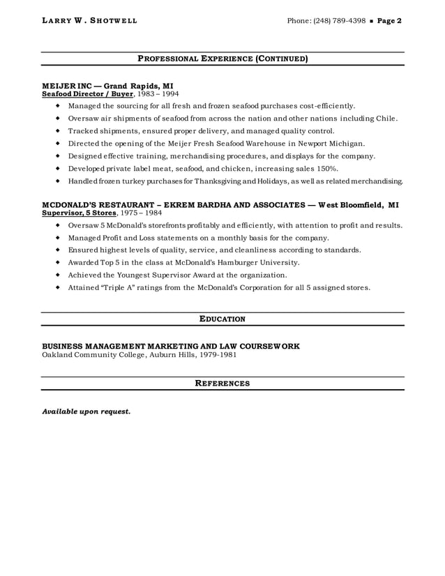 Larry Shotwell Resume 5-15 | PDF
