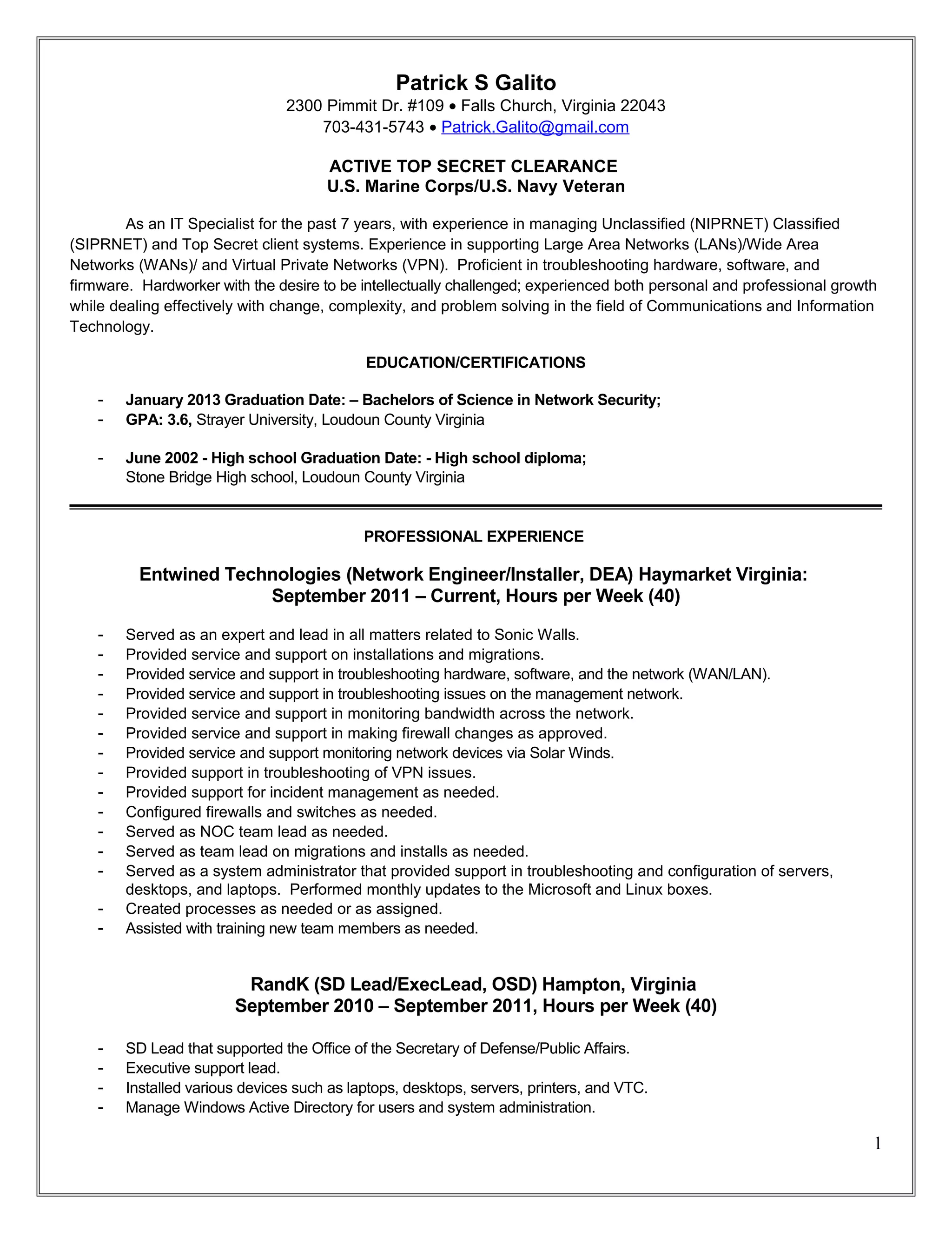 Patrick Updated Resume | DOC