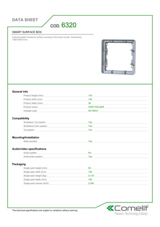 Comelit 6320 Data Sheet | PDF