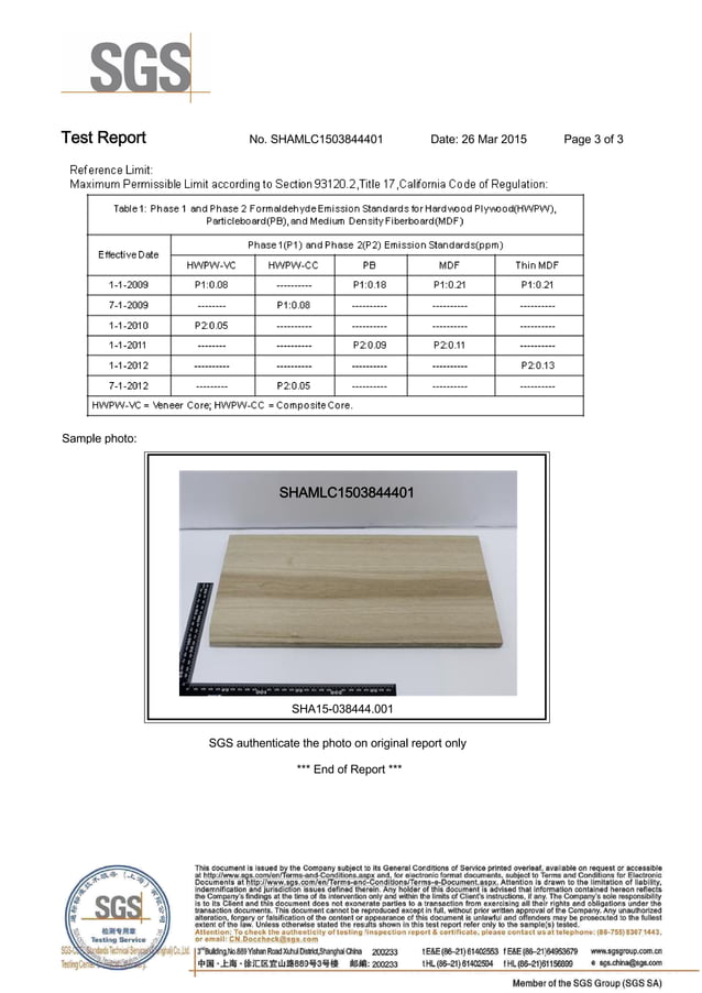 FORMALDEHYDE CERTIFICATEcup2 | PDF