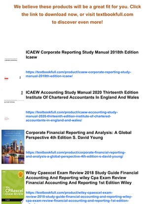 CAEW Corporate Reporting Study Manual 2018th Edition Icaew | PDF