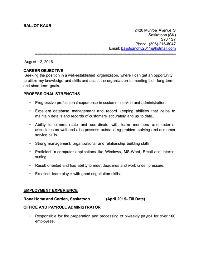 Baljot Gill resume | PDF