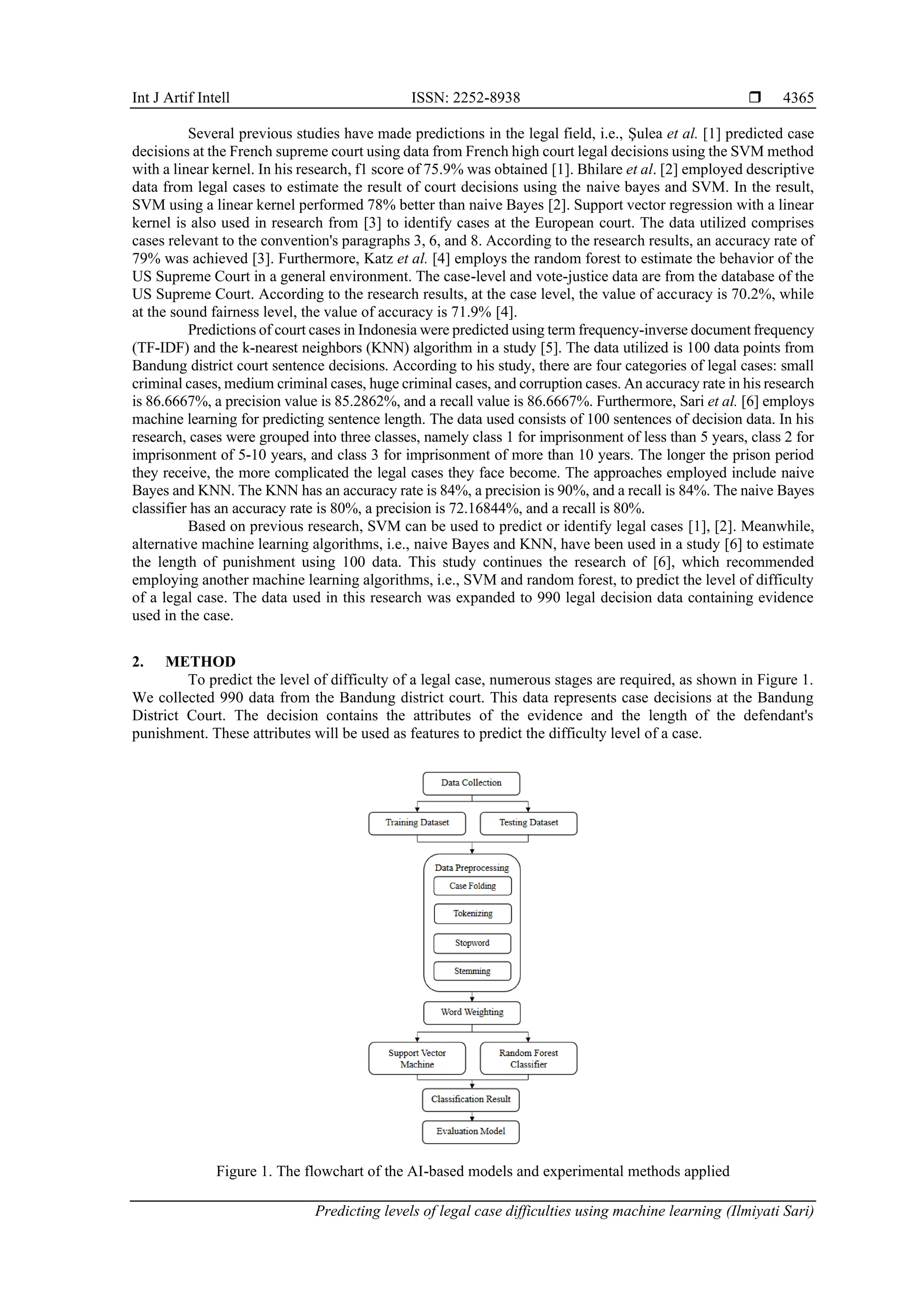 Predicting levels of legal case difficulties using machine learning | PDF