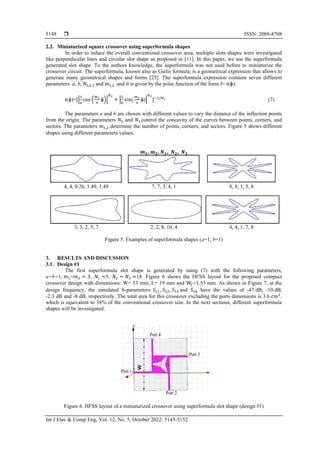 Design of miniaturized patch crossover based on superformula slot ...