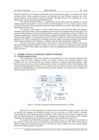 Modeling and simulation of the two-tank system within a hybrid framework | PDF