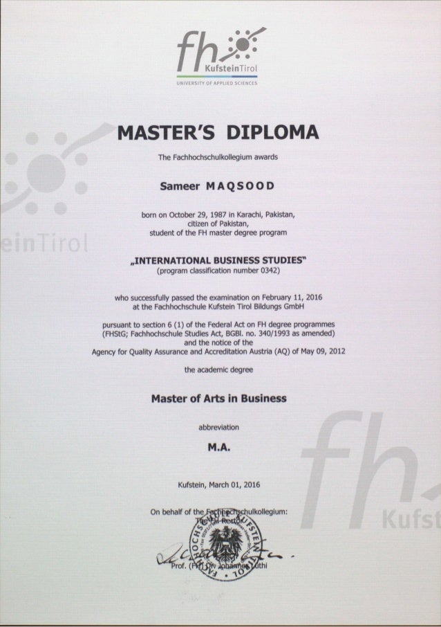 Master Diploma Master Diploma