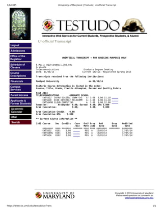 Milind_Gunjan_ Unofficial Transcript | PDF