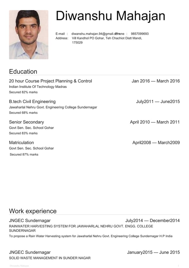 Diwanshu_CV (5) | PDF