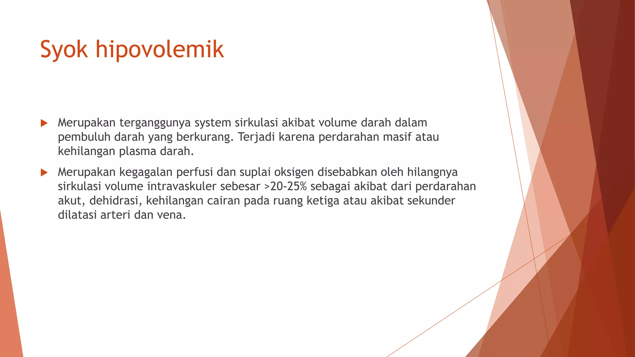 terapi cairan pada tatalaksana dehidrasi dan syok hipovolemik serta ...