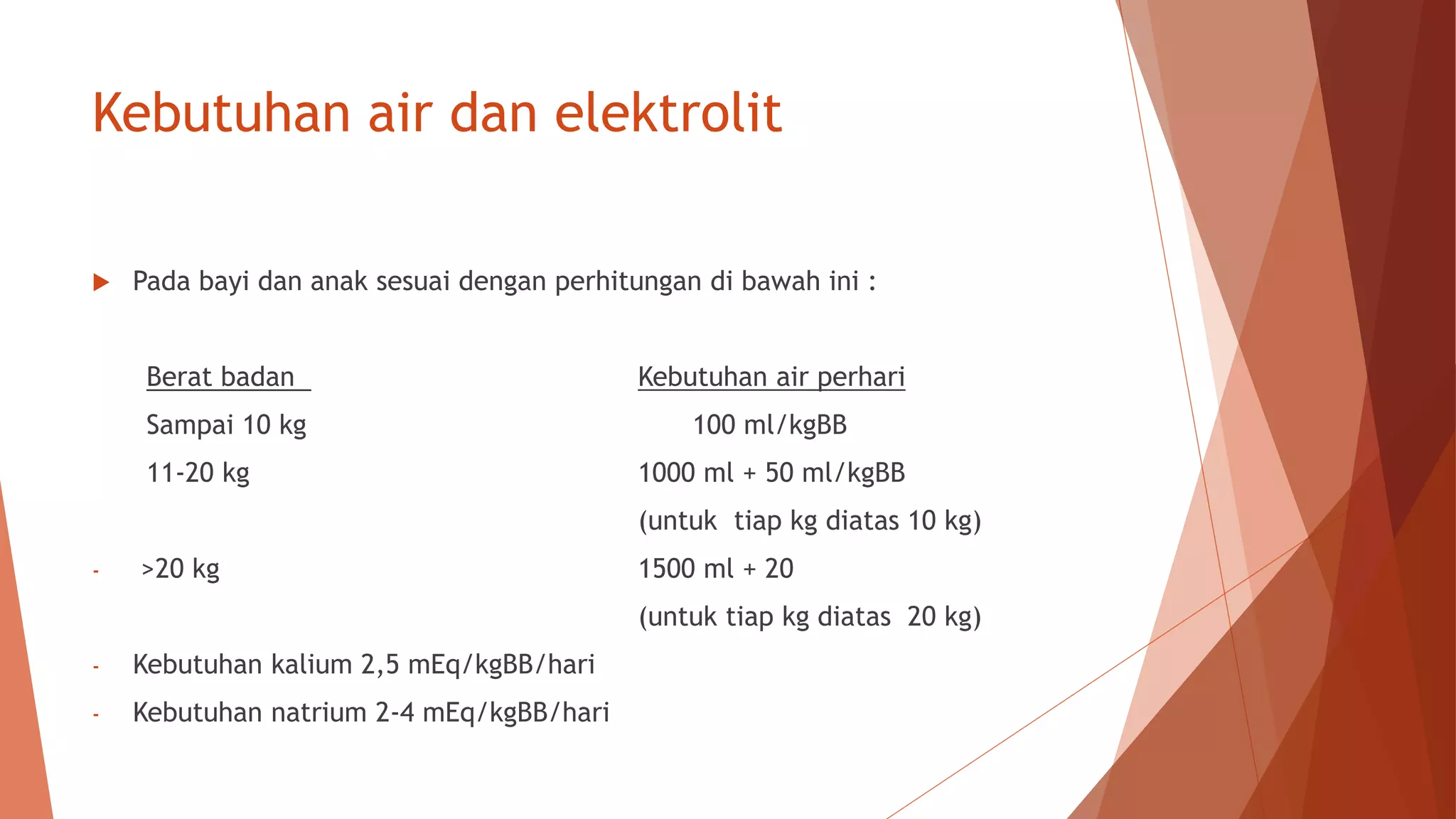 terapi cairan pada tatalaksana dehidrasi dan syok hipovolemik serta ...