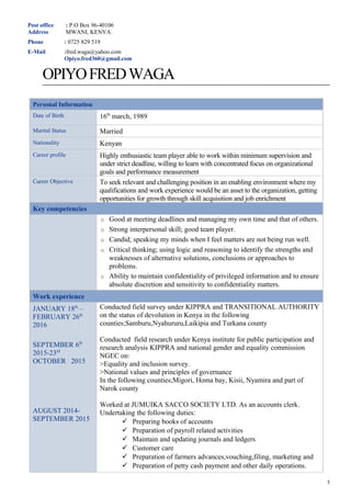 CURRICULUM VITAE opiyo-1 | DOC